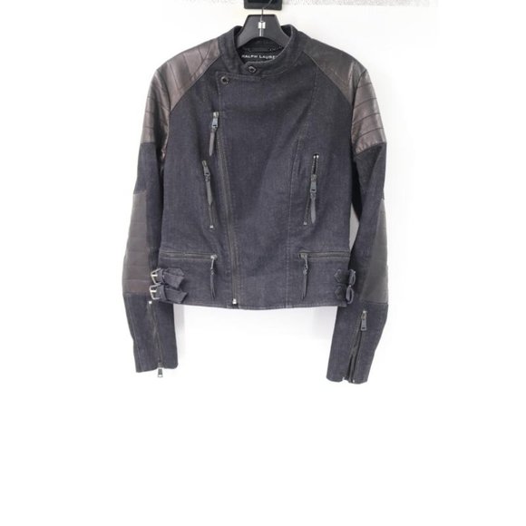 denim jacket leather jacket elbow patches 1990s Polo Ralph Lauren ...